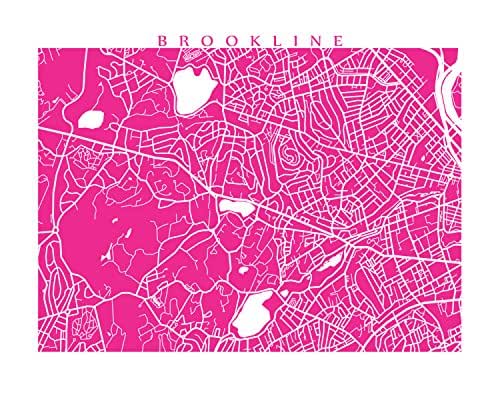 Amazon.com: Brookline Map Print - Massachusetts Poster: Handmade