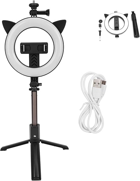 Camera Circle Light, LED Desk Light Portable 3 Modes Adjustable Fill ...
