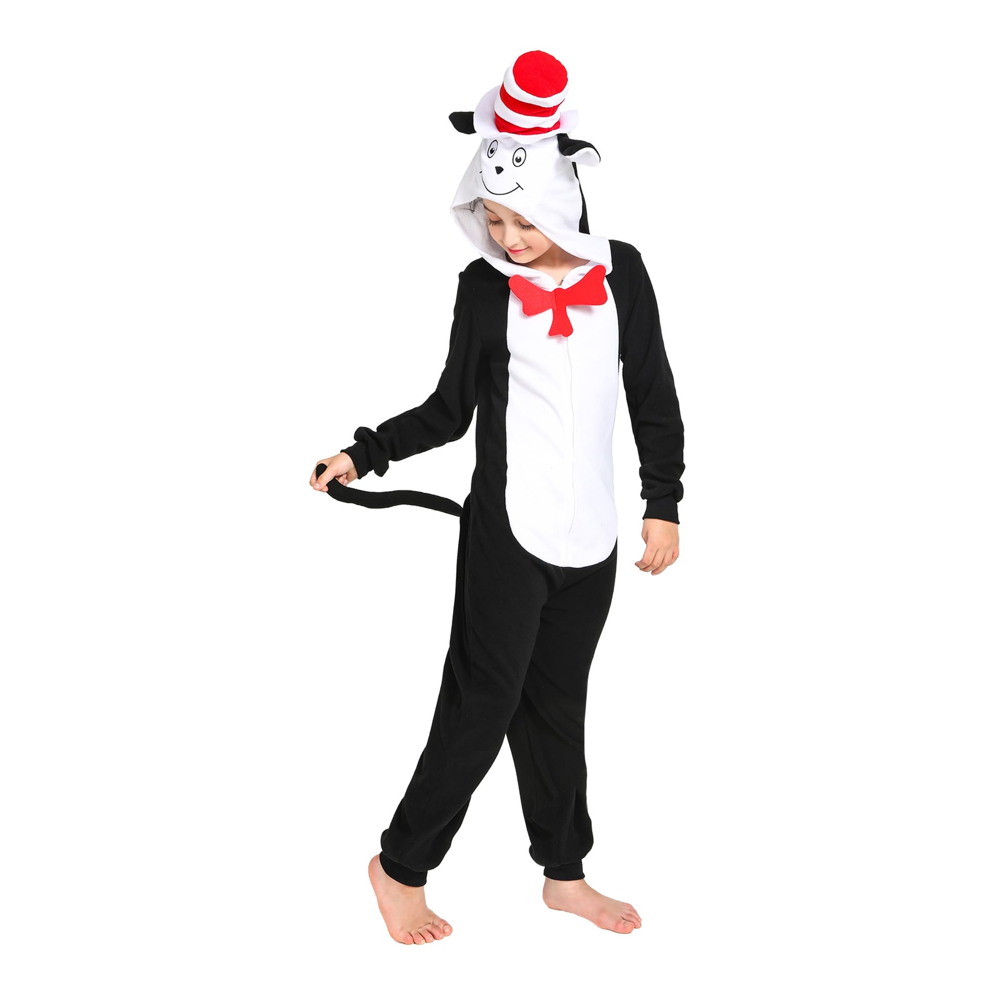 Wizland Cat Costume Onesie for Kids Book Character One Piece Plush ...