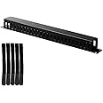 Amazon.com: Lancher 19 Inch 1U Cable Management Horizontal Cable Rack ...