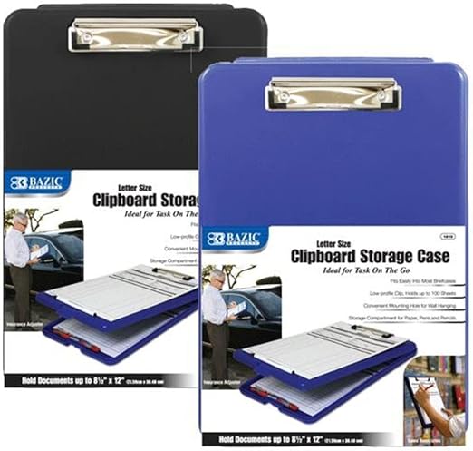 Amazon.com : BAZIC Clipboard Storage Case Case Pack 12 : Office Products