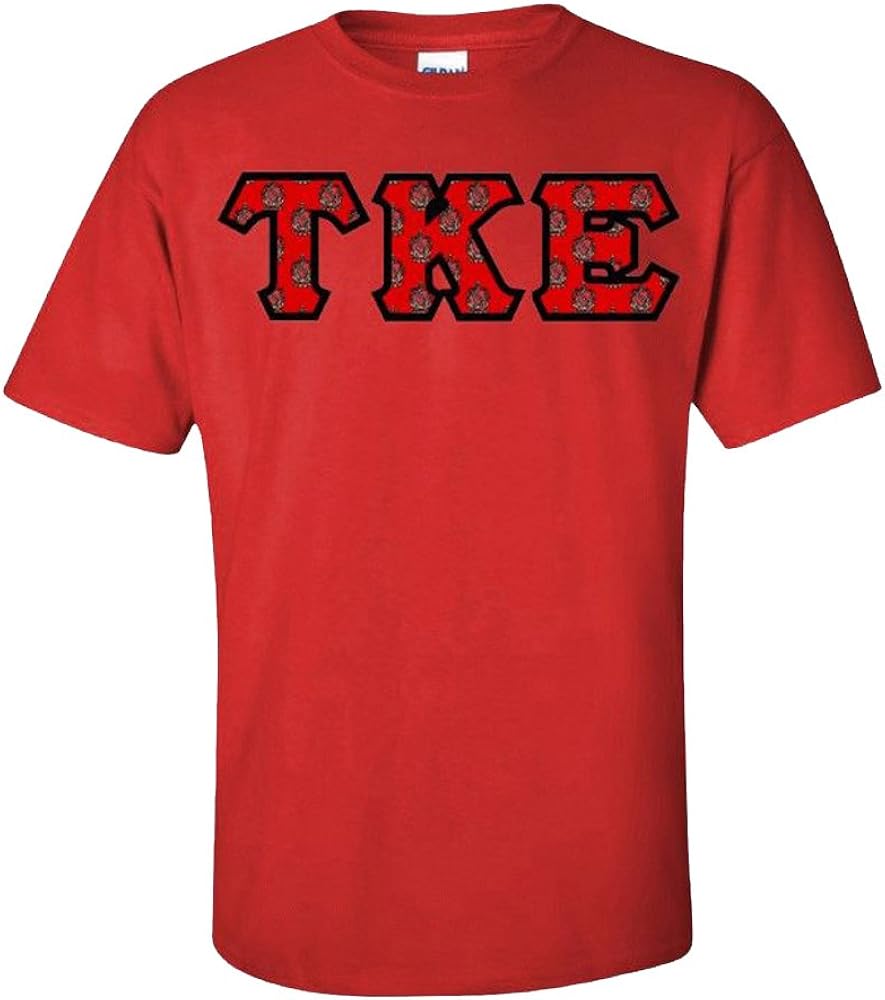 Amazon.com: Tau Kappa Epsilon TKE Fraternity Crest Twill Letter Tee ...
