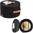 Amazon.com - Pehciroe Modern Black Round Hat Box Storage, Portable Felt ...