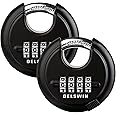 DELSWIN 4-Digit Disc Combination Lock Outdoor - Heavy Duty Combination Padlocks with Hardened ...
