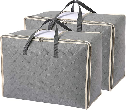 Astory 105L Large Storage Bags with Zips, 2Pack Duvet Storage Bag Large ...