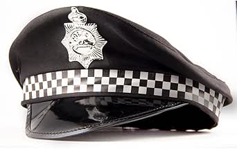 Amazon.com: HMS British Police Hat with Badge, Black, One Size: Clothing