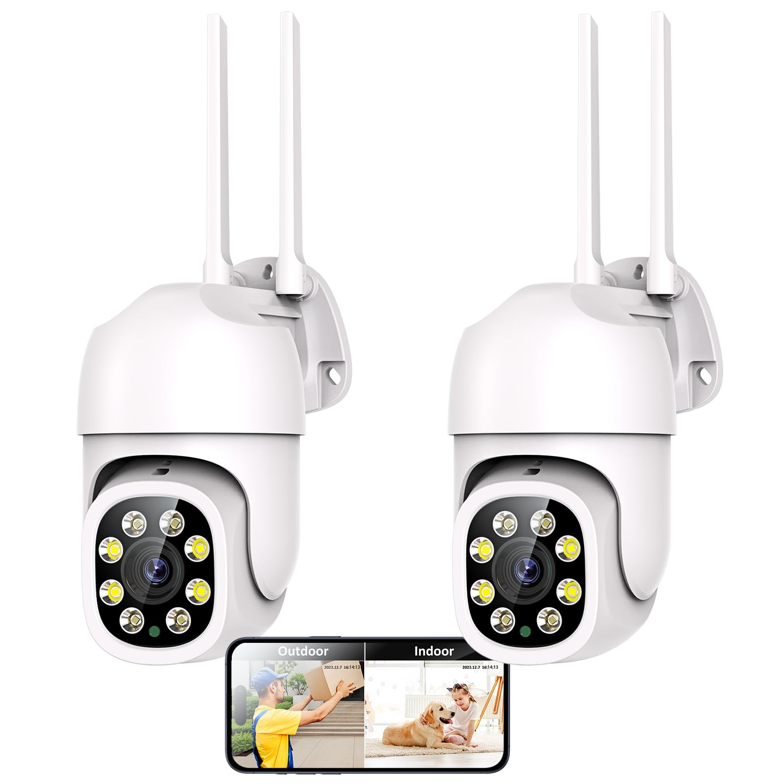 POHAAGNZE 1080P Security Camera Outdoor Wired/Wireless Starlight Color ...