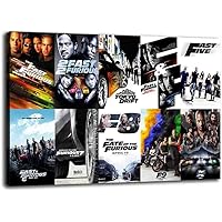 Amazon.com: Movie Fast and Furious 1-10 Poster Collection Canvas Wall ...