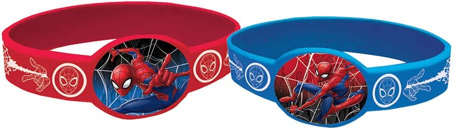 Unique 59249 Spiderman Silicone Wristband Party Favors, 4 Count, Party ...