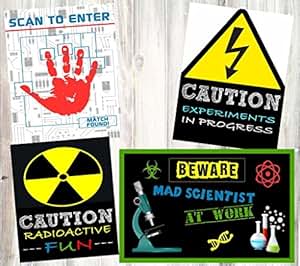 Amazon.com: Mad Scientist Science Party Supply Decorations Invites ...