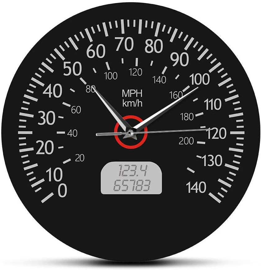 WANGXJ Velocímetro Kilómetros Y Millas Reloj De Pared Impreso Mecánica ...
