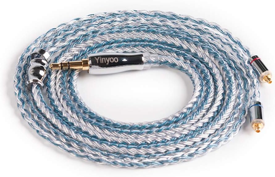 16 Core IEM MMCX Cable 3.5mm Yinyoo Upgraded Silver Plated Copper ...