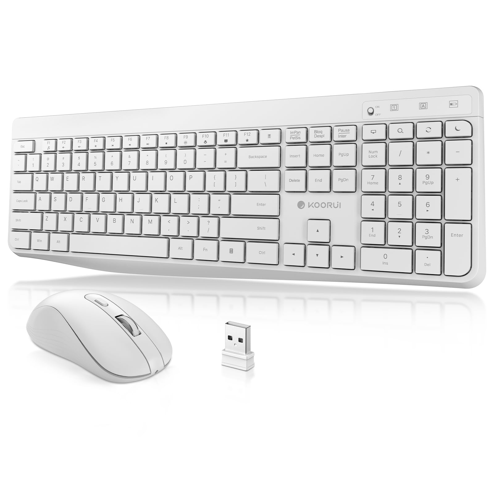 Mua Wireless Keyboard And Mouse Combo Koorui 2 4g Silent Full Size Ergonomic Keyboard Mouse 12