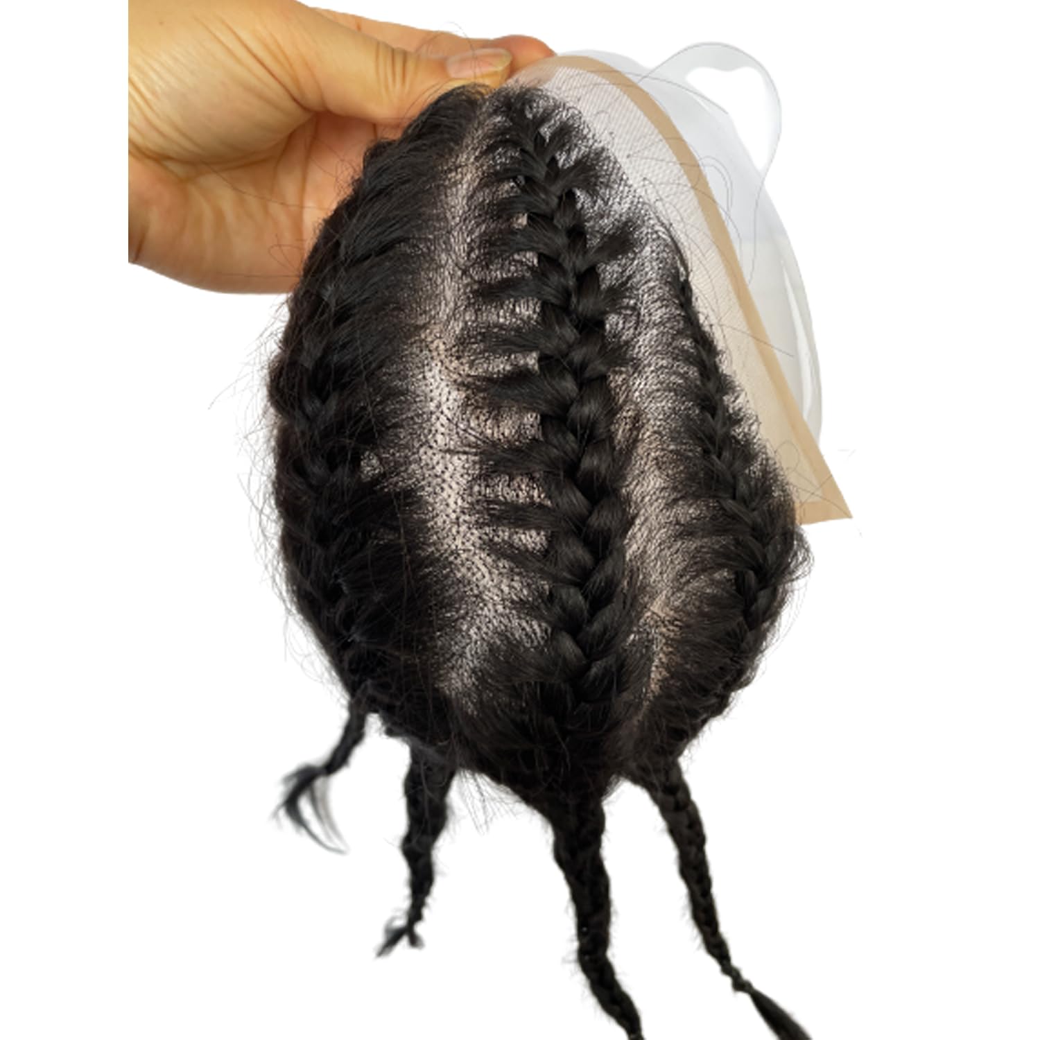 Mua Voloria 12" Long Braid Hair Men's Toupee Human Hair Replacement ...