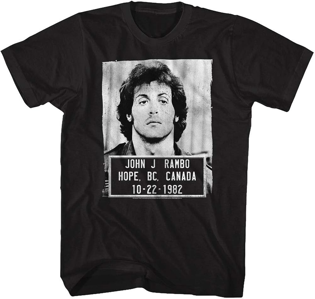 Rambo Film Series John J. Rambo Canada 1982 Mugshot T-Shirt für ...