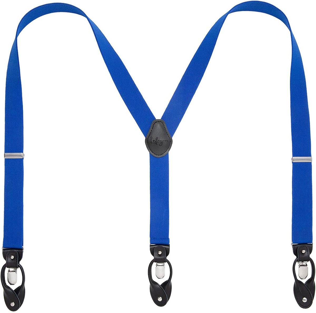 Gomatta Lafayon Men's Braces 3 Buckles Y Back with Leather Button ...