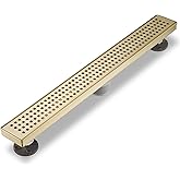 Sharp-tec 36 inch Linear Shower Drain, Gold Rectangular Floor Drain, V ...
