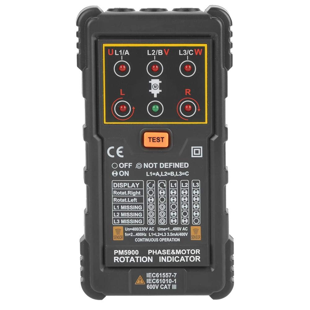 MS5900 Three-Phase Motor Rotation Indicator, Portable Handheld Motor ...