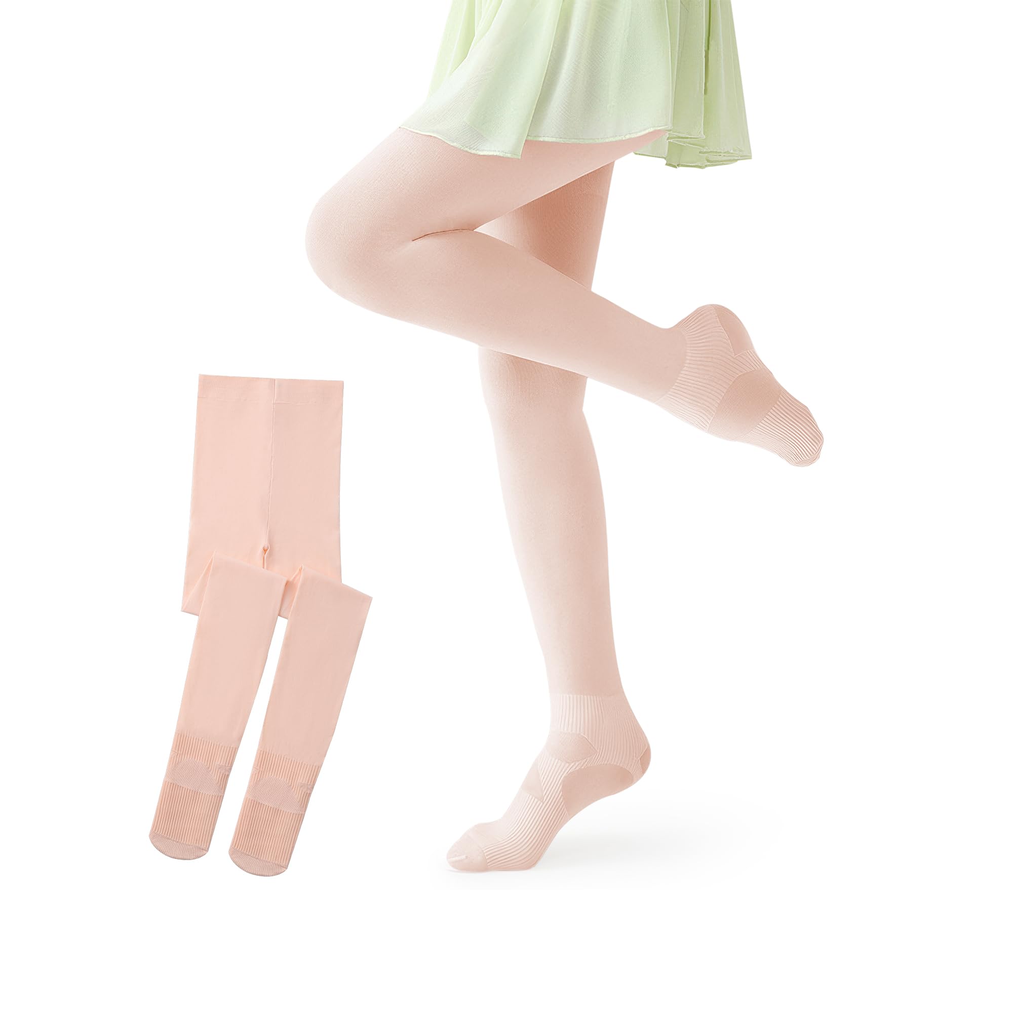 Honeysea Pink Ballet Tights for Girls 6-8, Dance Tights for Girls ...