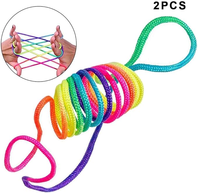RecoverLOVE Kid's Rainbow Finger Rope Set Finger String Coloured Thread ...