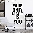 Amazon.com: Large Gym Walls Decal Inspirational Quotes Wall Stickers ...