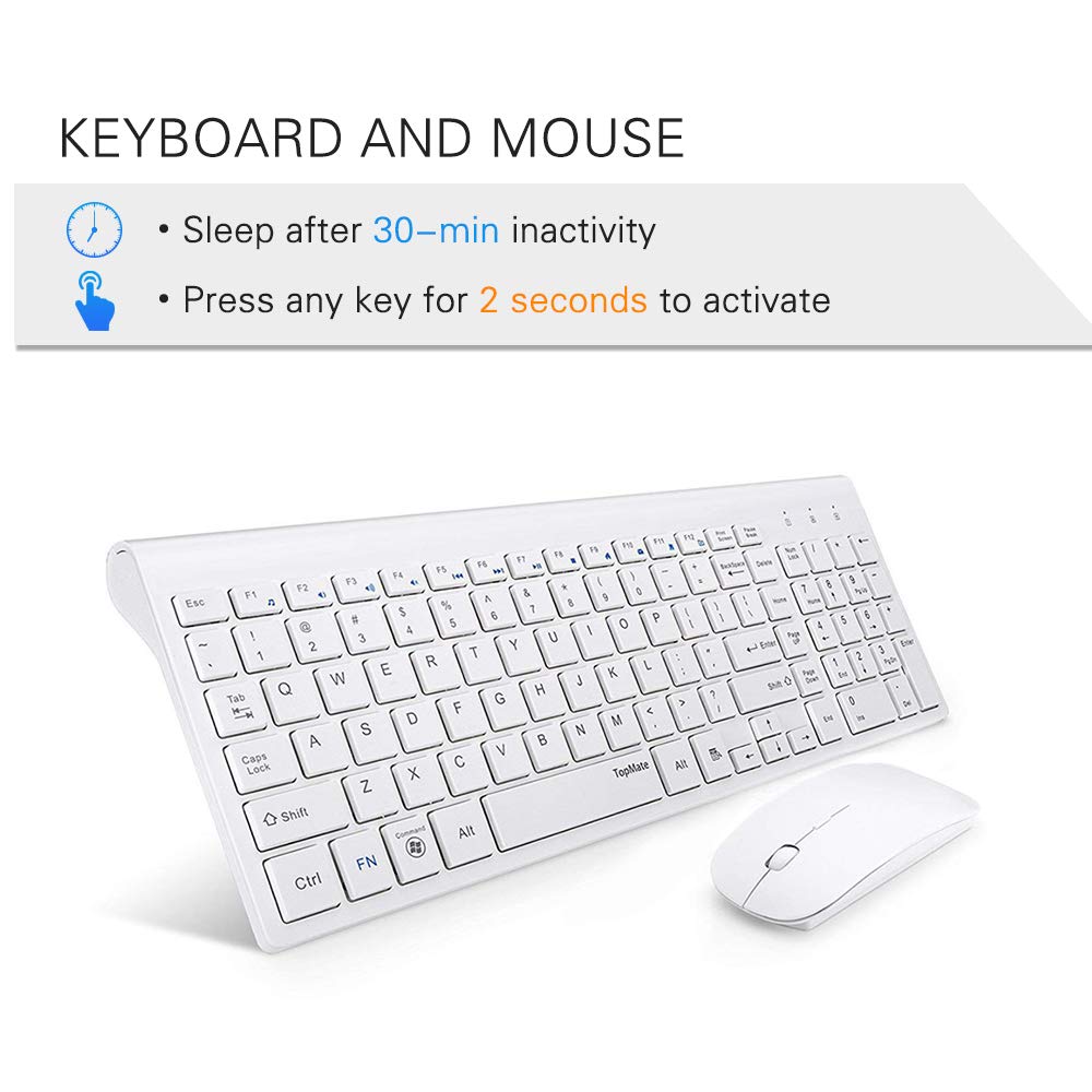 TopMate Wireless Keyboard and Mouse Combo | Ultra Slim Keyboard with ...