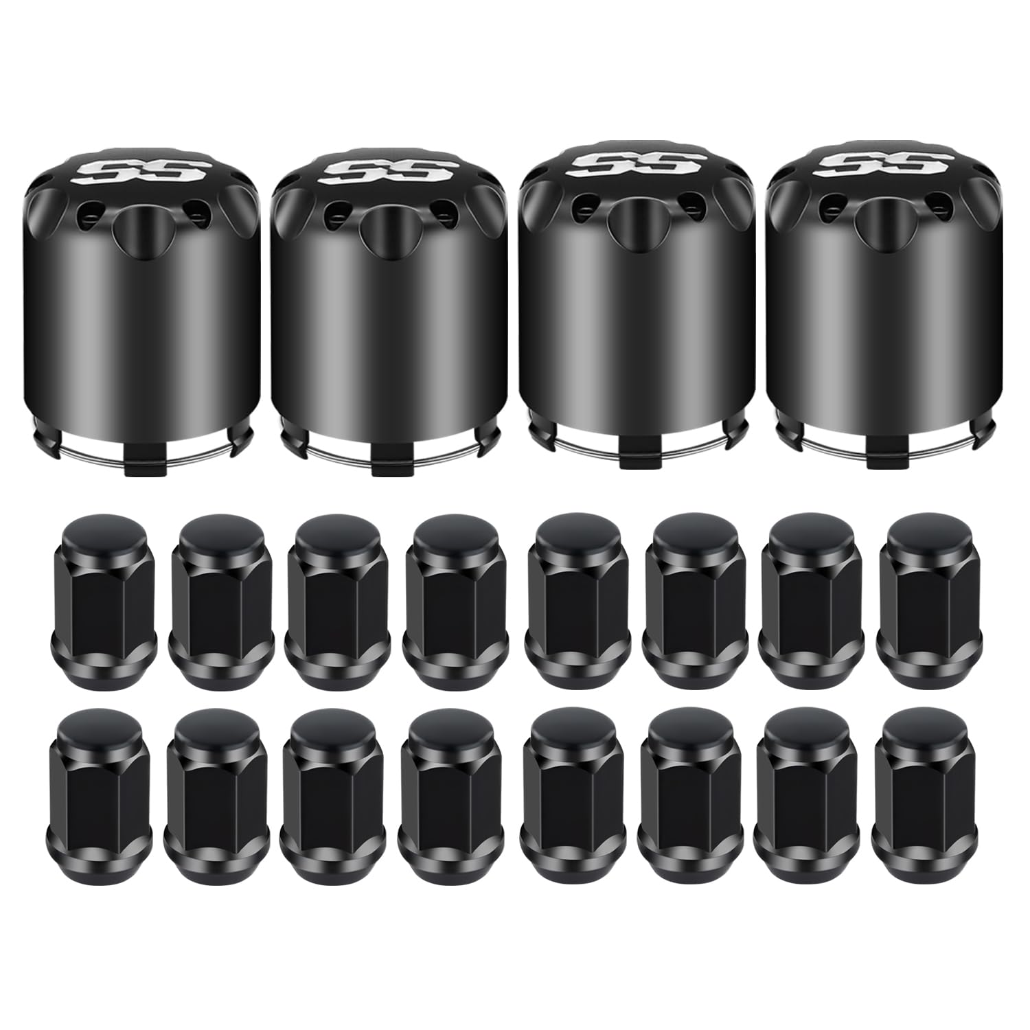 CLUBRALLY Black Golf Cart Center Caps & Wheel Lug Nuts Kit, 4 PCS ITP ...