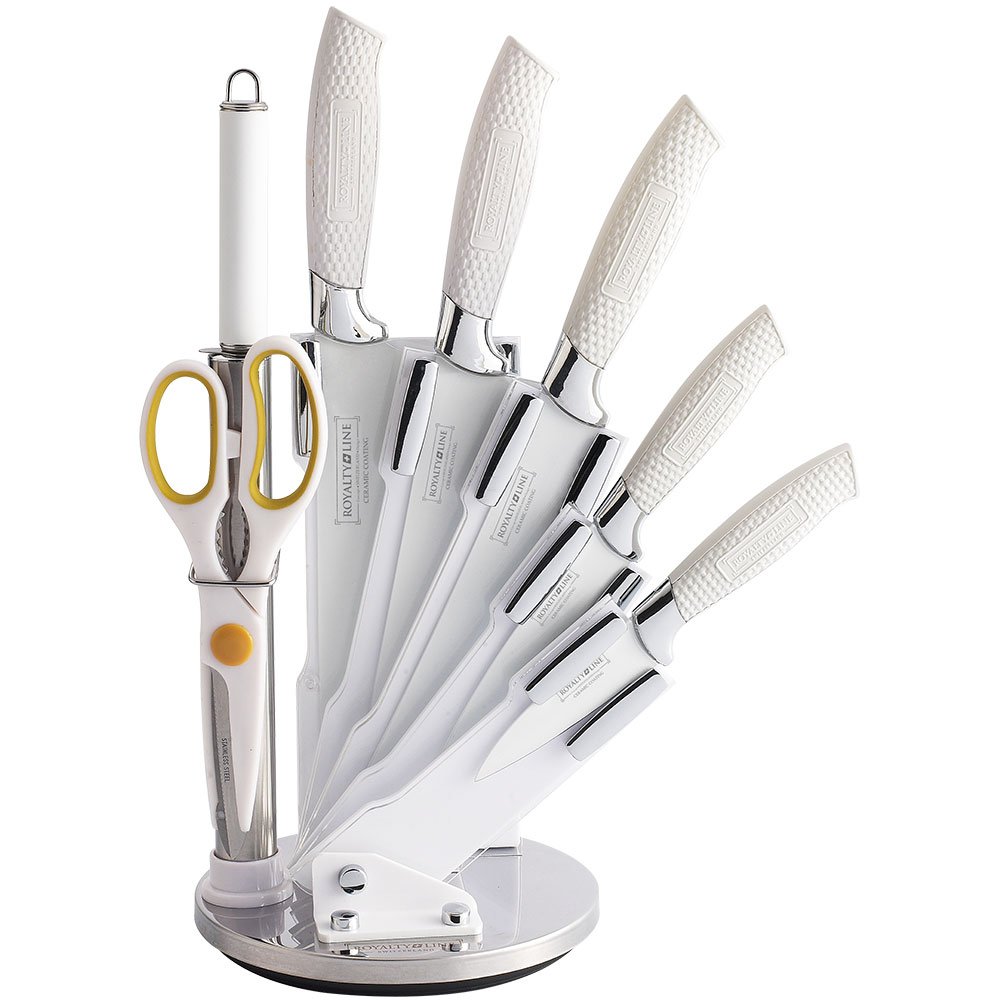 SET CEPPO COLTELLI 8 PEZZI ROYALTY LINE CON ESPOSITORE ACCIAIO ...