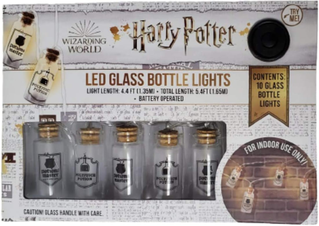 Harry Potter Led Light Potion Glass Bottle x10 Lights Wizarding World ...