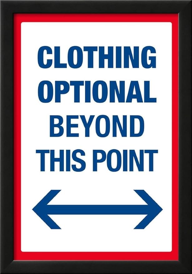 Amazon.com: Clothing Optional Beyond This Point Sign Art Poster Print ...