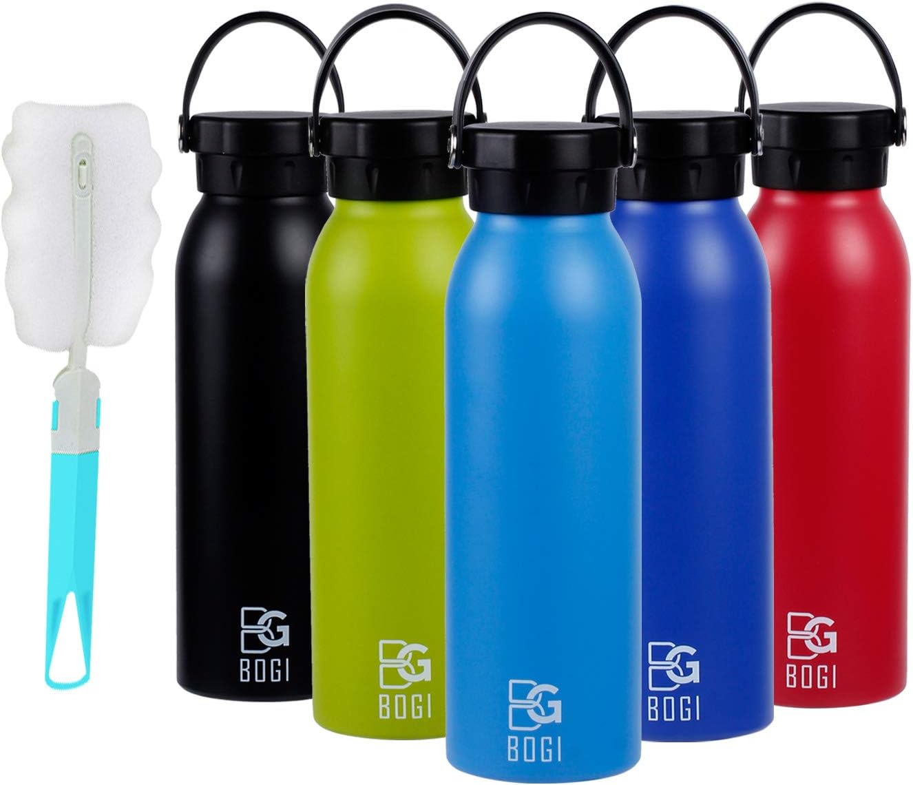 BOGI 600ml Insulated Water Bottle Double Wall Vacuum Stainless Steel Sports Water Bottle Leak ...