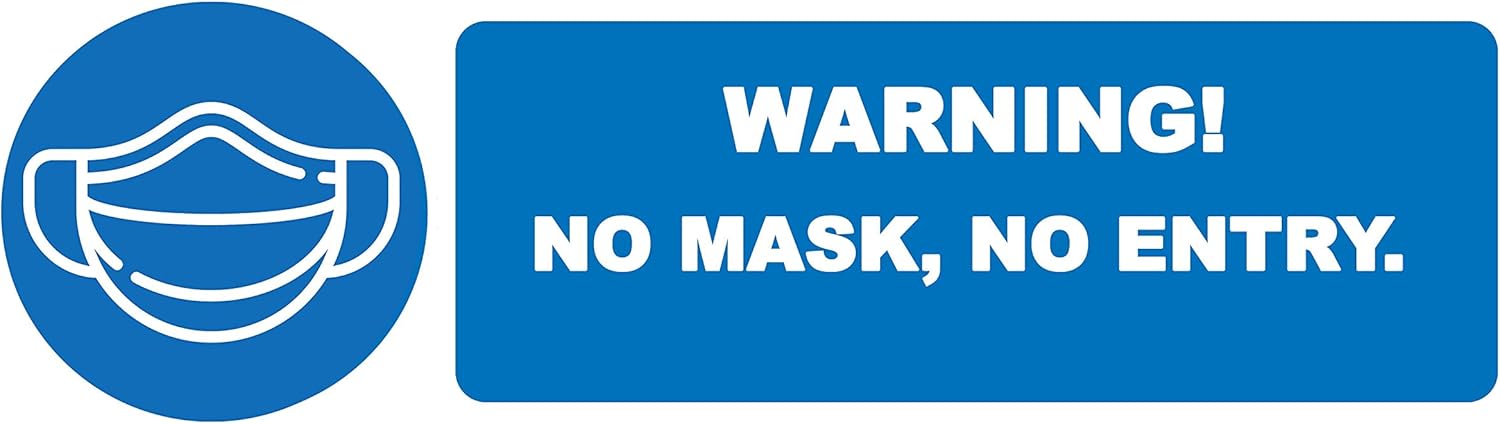 1 x warning no face cover no entry – social distancing vertical safety ...