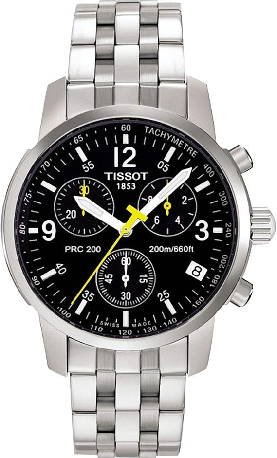 Tissot Men's PRC 200 Chronograph Watch Black T17.1.586.52: Amazon.ca: Watches