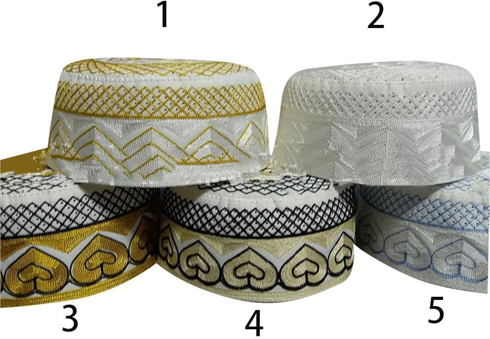 Hongma Islamic Muslim Hat Skull Cap Kufi Hat Turkish Skull Cap Prayer ...