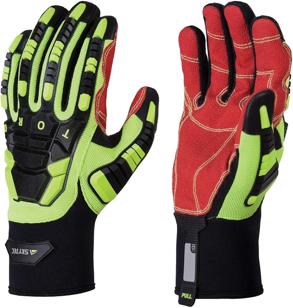 Skytec Torq Work Safety Cut Resistant Grip Gloves 1 Pair in Red or ...
