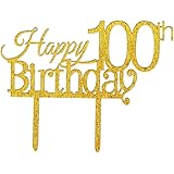 Amazon.com: 100th Birthday Number Cake Topper with Sparkling Rhinestone ...