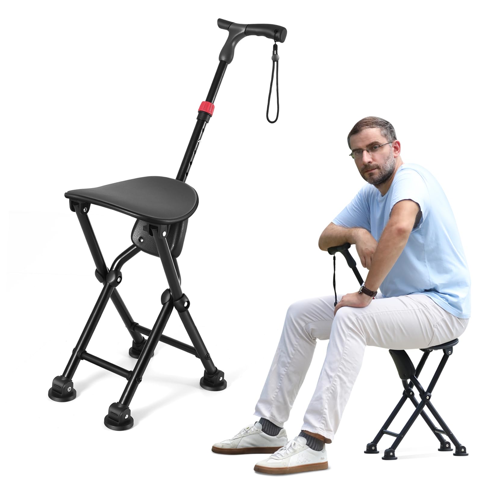Hold 400 lbs Folding Canes with Seat, Allows Durability While Walking ...