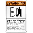 Amazon.com: SmartSign 18 x 12 inch “Warning - Moving Gate Can Cause ...