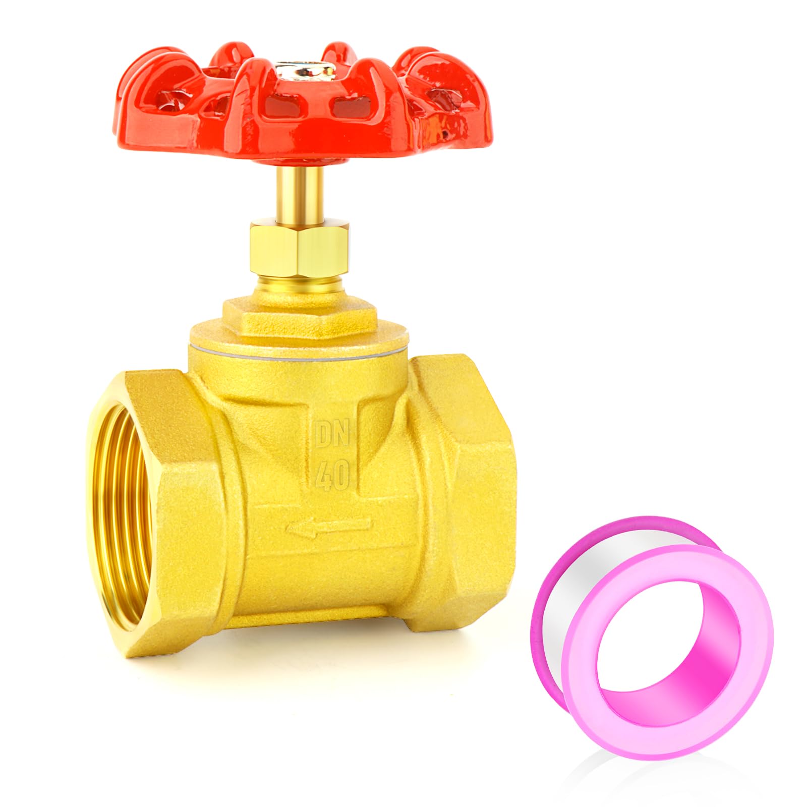 GASHER 1PCS Brass industrial Globe Valve, DN40 1-1/2" Female with Wheel ...