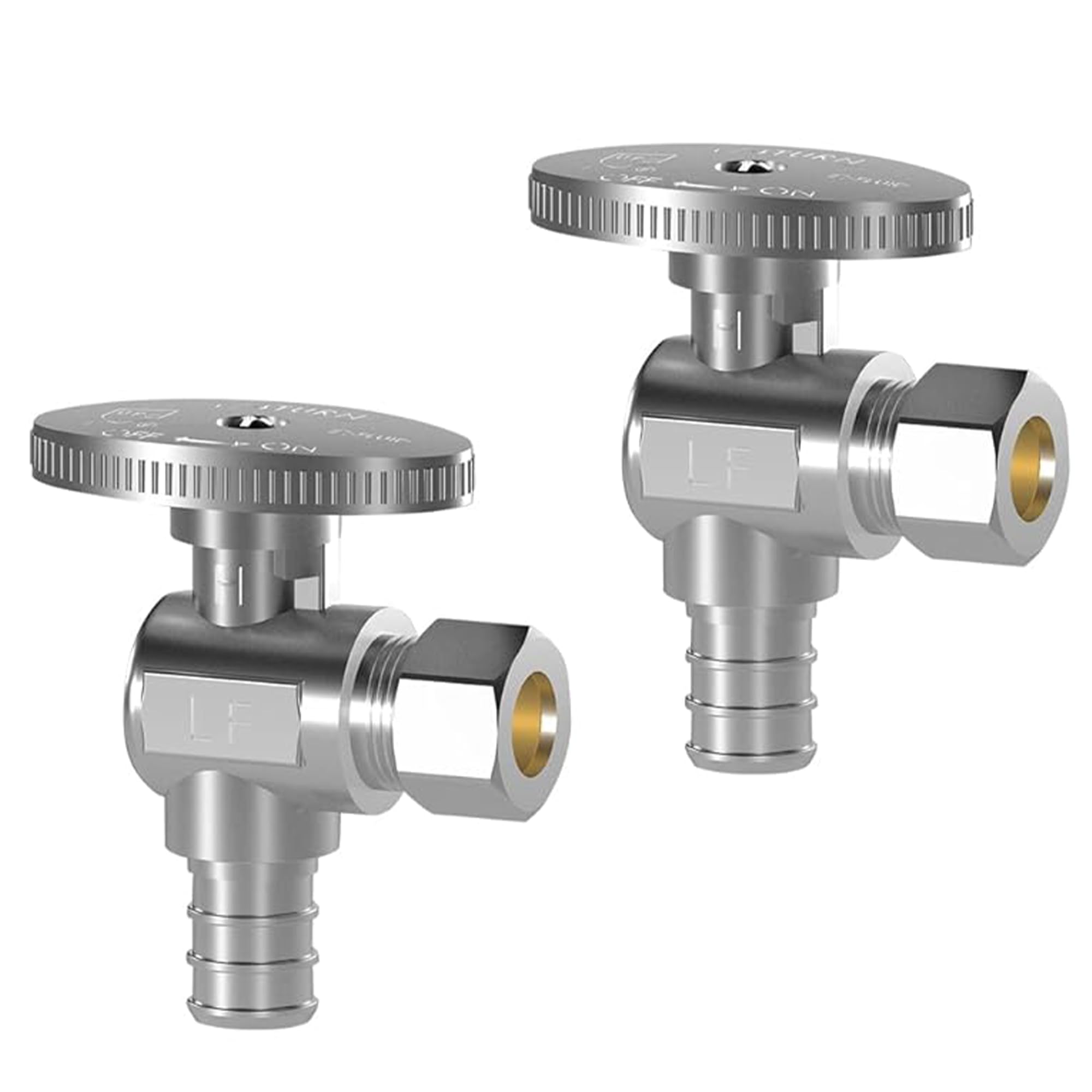 Mua Hourleey 2 Pack Angle Stop Valve, Water Shut Off Valve 1/2" PEX x 3 ...