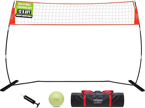 12FT Portable Volleyball Training Net for Hitting or Serving Drills ...
