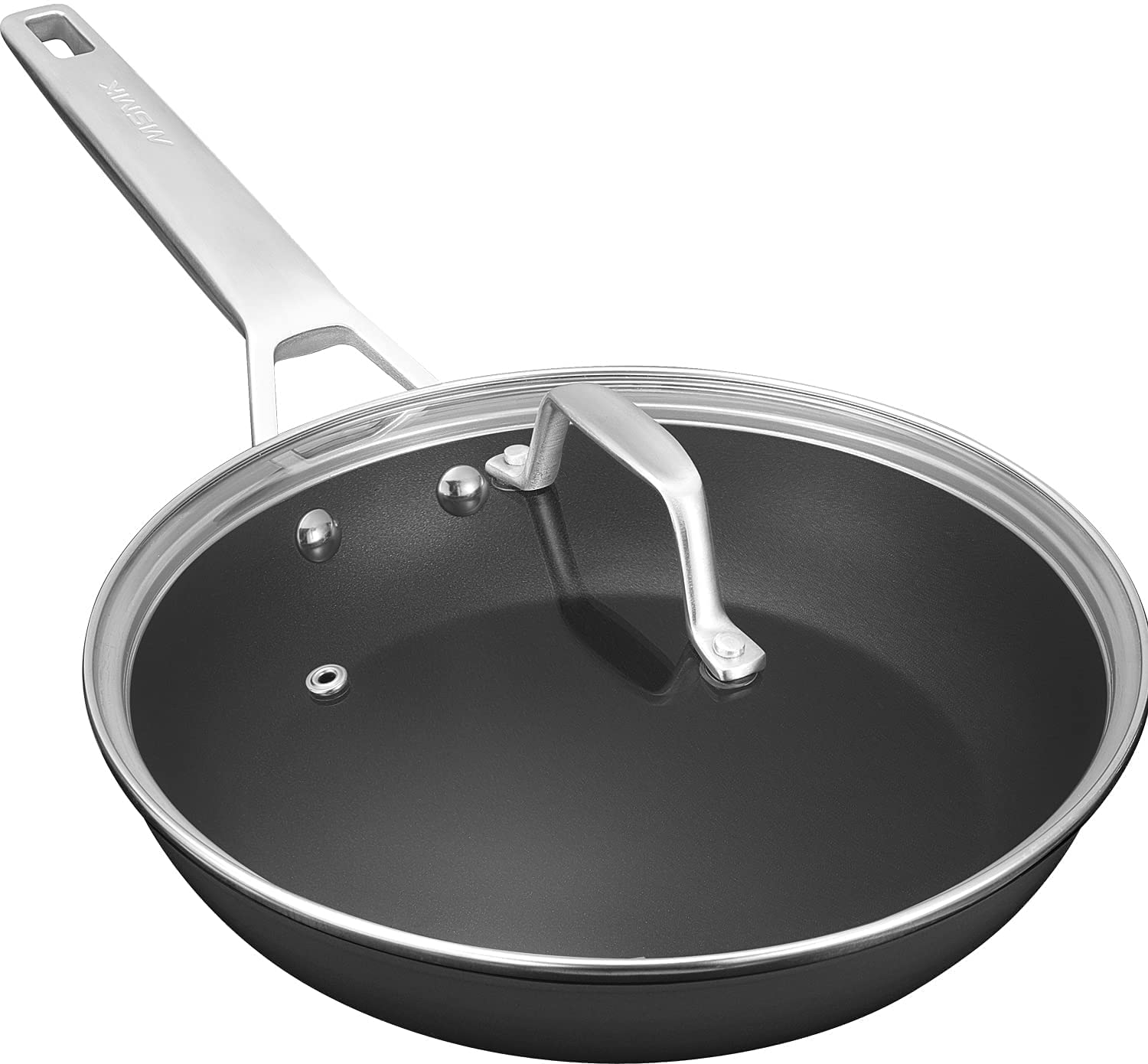 MsMk 8 1/2 Inch Small Egg Pan with Lid, Titanium and Ceramic Nonstick ...
