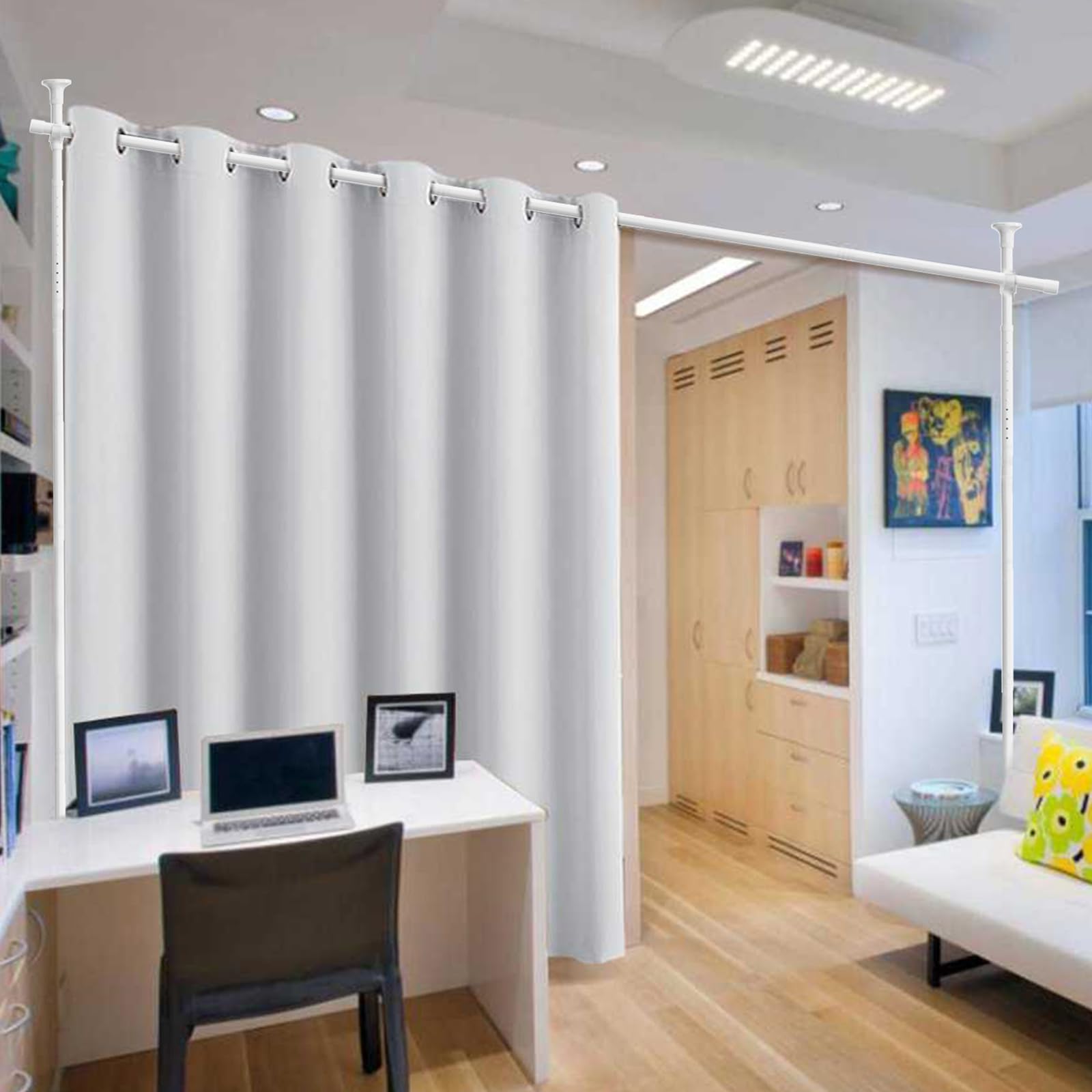Mua Room Divider Curtain Rod,Vertical Tension Rod - Freestanding ...