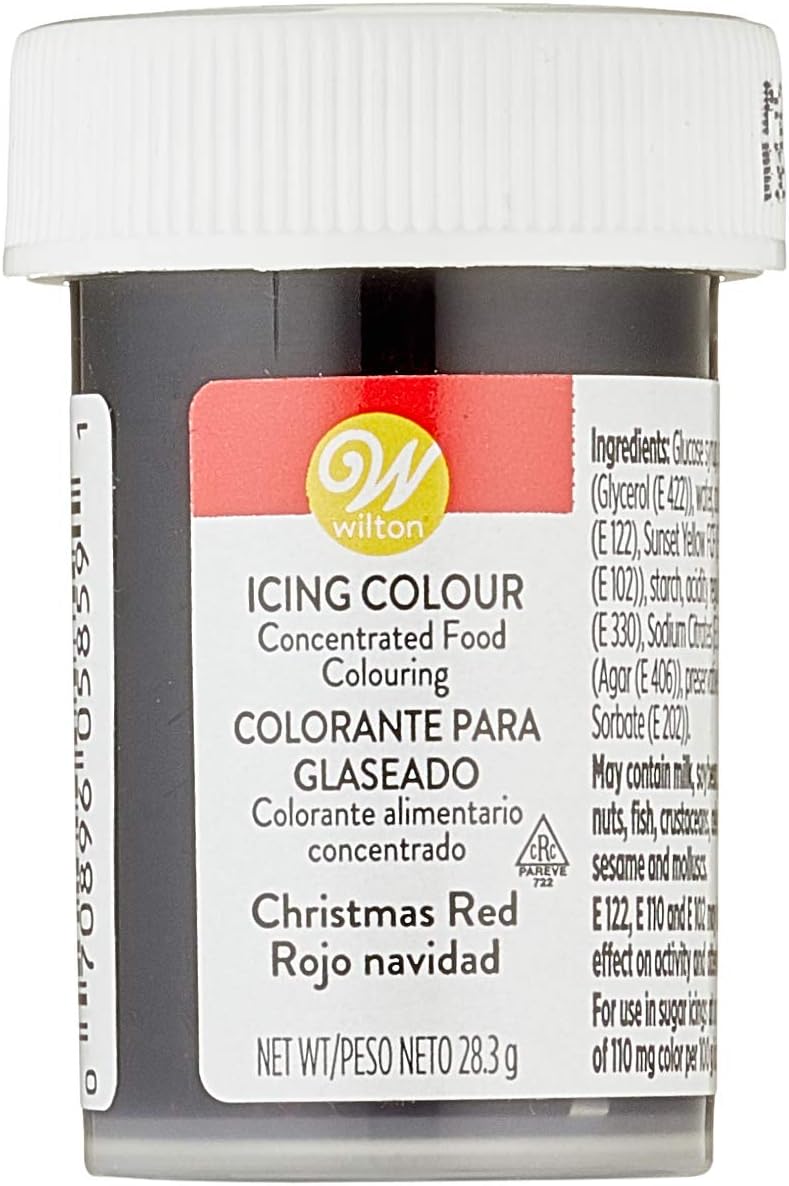 Wilton Christmas Red Gel Icing Colour, 28.3g (1oz) jar: Amazon.co.uk ...