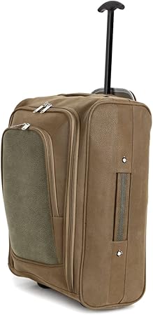 COMPASS - Faux Suede Lightweight Hand Luggage Trolley Suitcase Cabin ...