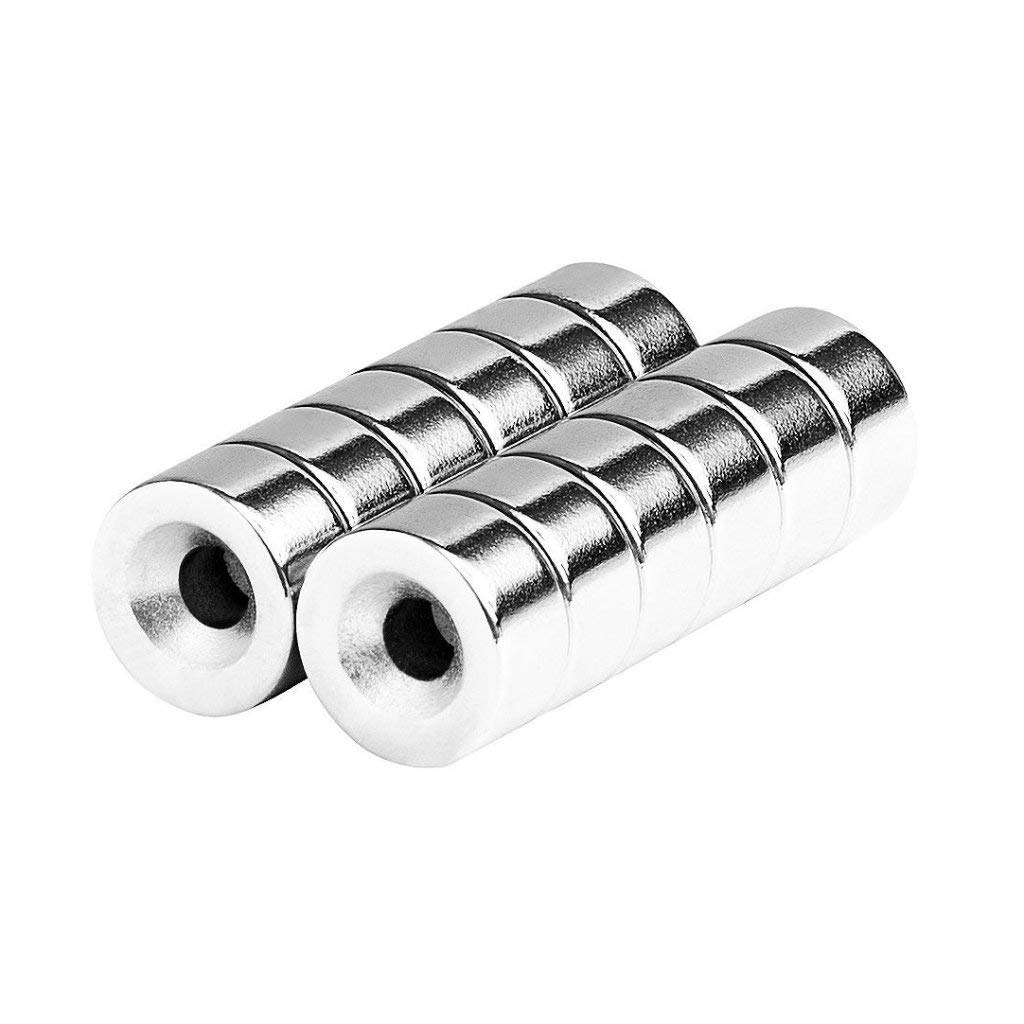 Round Disc Magnets 1/2x1/4 - Magnetic Countersunk Ring 12x6mm Screw ...