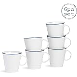 Nicola Spring 12 Piece Country Farmhouse White Tea Cup and Saucer Set ...