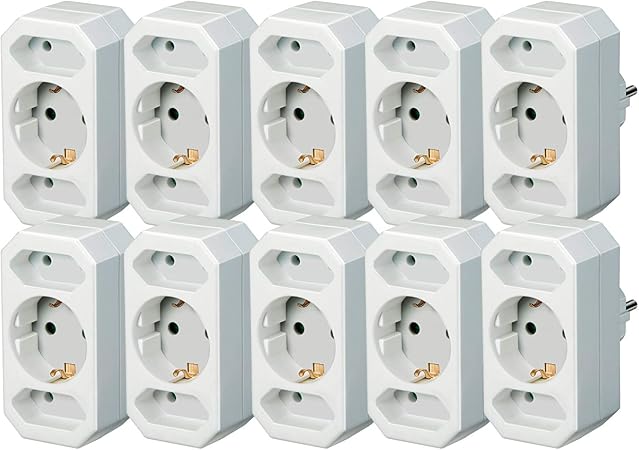 Mehrfach-Steckdose, 3-fach Steckdosenadapter mit: Amazon.de: Elektronik