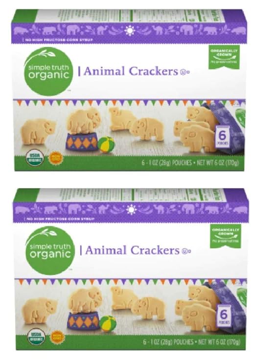 Amazon.com : Simple Truth Organic Animal Crackers 6 Ct Pouches (Pack of ...