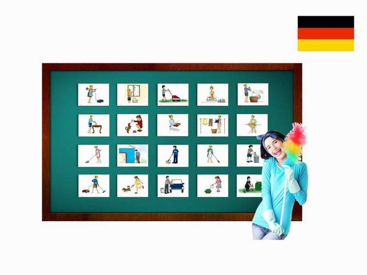 Amazon.com: Chores and Household Flashcards in German - Bildkarten zur ...